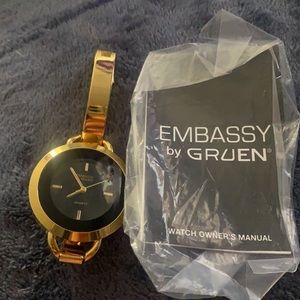 Embassy by gruen | Accessories | Womans Fashion Gold Plated Watch ...